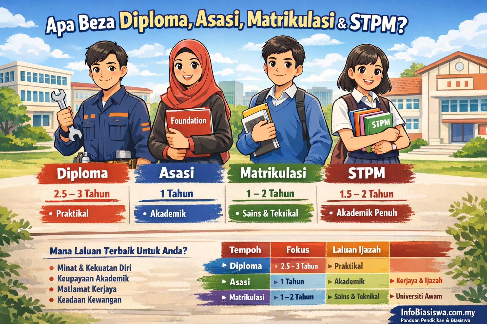 Apa Beza Diploma, Asasi, Matrikulasi Dan STPM?
